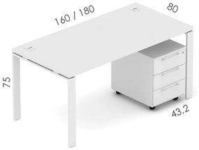 NABYTEK-DESIGNOVY.CZ - DEBZ9U - Kancelářská sestava EPIC Z9 U, volitelná délka stolu 160/180cm, dub/černá