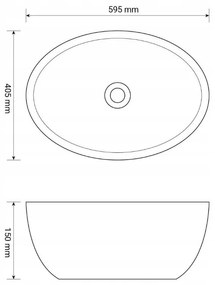 Hagser Gisela keramické umyvadlo na desku 60x41 cm, bílá, HGR80000040
