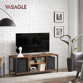 TV stojan pro 60 palcový TV, rustikální hnědá a černá barva