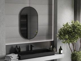 Mexen Loft, oválné koupelnové zrcadlo 90 x 55 cm, barva rámu černá matná, 9851-090-055-000-70