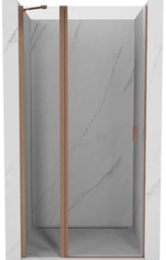 Mexen Otevírací sprchové dveře MIST (1d+1s) 100x200 cm 6mm broušená měď, průhledné, 8A4-100-000-65-00