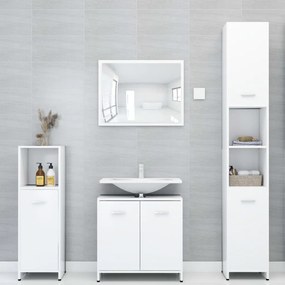 4dílná koupelnová sestava bílá kompozitní dřevo,  3056880