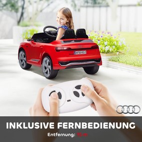 AIYAPLAY Elektrické auto pro děti od 3 let Audi Q8 etron Sportback 12V s baterií a dálkovým ovládáním, jarní odpružení, světla, klakson a hudba červe…