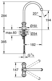 GROHE 31831001 - Dřezová baterie COSTA L lesklý chrom