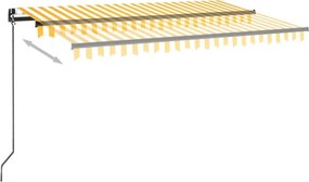 vidaXL Ručně zatahovací markýza 400 x 350 cm [3069178] Barva: Žluto-bílá