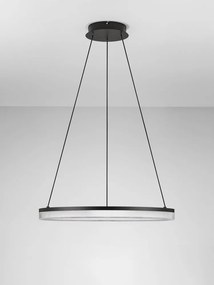 Matně černé hliníkové LED stmívatelné závěsné svítidlo se stínidlem z akrylového skla ø 60 cm Lonela – Nova Luce