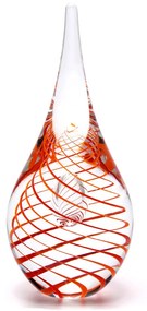 Skleněné těžítko - dekor 01, Červená/Oranžová, 15 cm | České sklo od Artcristal Bohemia