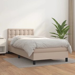 vidaXL Box spring postel s matrací 100x200 cm umělá kůže [3141109] Barva: cappuccino