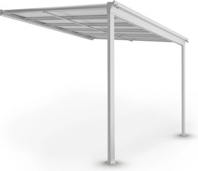 Juskys Hliníkové zastřešení terasy Borneo Barva: Bílá, Velikost: 6 × 3 m