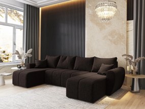 PRM Rohová sedačka MOKA U, 311 cm Barva látky: Hnědo-černá (Sawana 26)