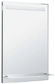 Aqualine - Zrcadlo s LED osvětlením, 60x80 cm, skleněná polička ATH53