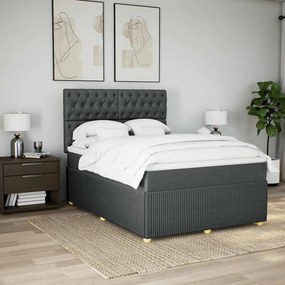Box spring postel s matrací tmavě šedá 160x200 cm textil 3294415