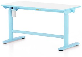 Výškově nastavitelný stůl OfficeTech Kids, 100 x 50 cm, bílá / modrá