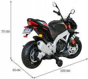 Dětská elektrická motorka Aprilia Tuono V4 Černá