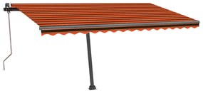 Automatická markýza LED a senzor větru 450x300 cm oranžovohnědá,  3069775