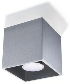 Stropní svítidlo Quad, 1x šedé kovové stínítko