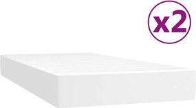 Box spring postel s matrací bílá 200x200 cm umělá kůže 3144627