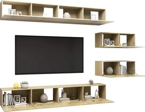 6dílný set TV skříněk dub sonoma kompozitní dřevo 3079043