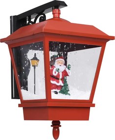 Vánoční závěsná lampa LED světla a Santa červená 40x27x45 cm 289927