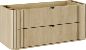 Koupelnová sestava Ovalia Pure se zápustným umyvadlem a skříňkami 120 cm dub cremona