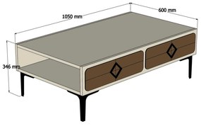 Konferenční stolek Simba (ořech + modrá). 1089495