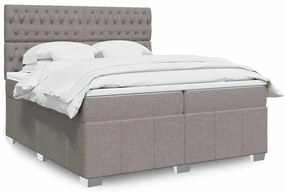 Box spring postel s matrací taupe 200x200 cm textil 3294086
