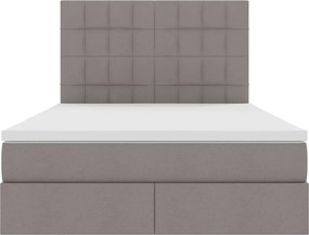 Postel s úložným prostorem a matrací Taupe 140 x 200 cm textil 3371787