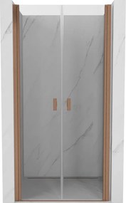 Mexen Otevírací sprchové dveře MIST (d+d) 95x200 cm 6mm broušená měď, průhledné, 8A7-095-000-65-00