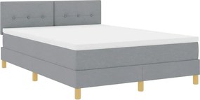 Postel s boxspringem s čelo Světle šedá 160 x 200 cm textil 3338930