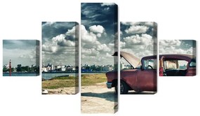 Vícedílný obraz Panoramatický Výhled Na Havanu A Malecon Nedostatek Nedostatek Přírodní plátno 150x90