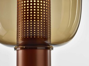 Designová lampa Brokis Bonbori Large PC1165 Povrch Montury: měděná metalická, Barva skla: Hnědá kouřová - transparentní sklo, Povrchová úprava skla: CASAMBI CBU-TED