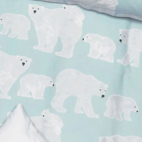 SCANquilt povlečení KLASIK DESIGN polar bears tyrkysovobílá 140 x 200/70 x 90 cm