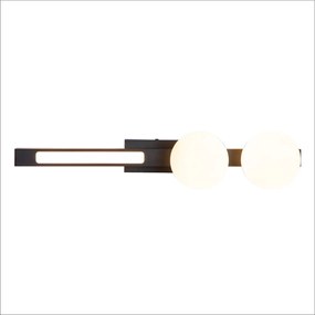 Nástěnné svítidlo Magnet2, 2x bílé skleněné stínítko + 1x LED 13W, b