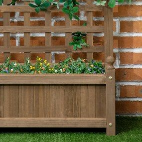 Zahradní truhlík s mříží Outsunny - Květinový box - Vysoký truhlík - rozměry 64D x 28Š x 75V cm, včetně zavlažovacích vložek z ošetřeného smrkového d…