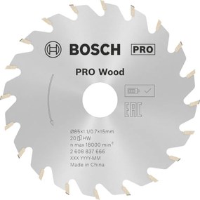 Pilový kotouč Bosch Standard for Wood 85x15 mm/20z.