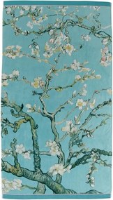 BH Van Gogh ručníky z vysoce kvalitního bavlněného froté Mandlové květy, modré (Luxusní froté ručníky s obrazem Vincenta Van Gogha - Mandlový květ )