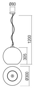 Redo 01-2076 závěsné svítidlo Bowl měděné, E27, ø30cm