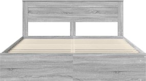Rám postele Šedá Sonoma 200 x 200 cm Masivní borové dřevo 3409724