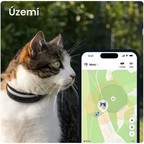 Tractive CAT 6 Mini černá / GPS obojek pro kočky / Živé sledování polo