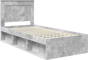 Rám postele Betonově šedá 75 x 190 cm Masivní borové dřevo 3410147