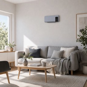HOMCOM Elektrické topení, nástěnná montáž, oscilační funkce, 2 režimy, časovač, LED displej, šedá