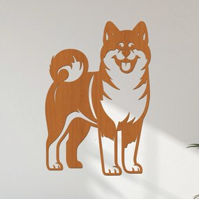 dřevo života Dřevěný obraz psa AKITA INU Zvolte rozměr (cm): 27x40, Zvolte barvu dekoru: Třešeň
