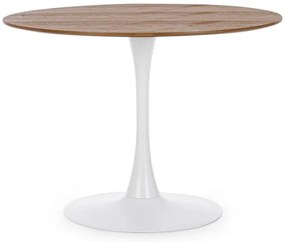 BIZZOTTO Hnědo-bílý kulatý stůl BLOOM 100 cm 0732978