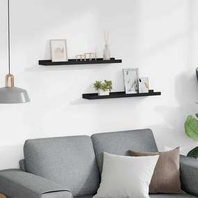 Poličky na zarámované obrázky 2 ks černé 60 x 9 x 3 cm MDF 323932