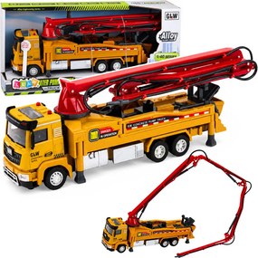 LEAN Toys Nákladní auto s čerpadlem na beton, světla, zvuky, voda, měřítko 1:40