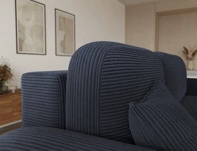 Rohová sedací souprava Bawal s funkcí spaní a úložným prostorem, tmavě šedý samet, levostranná