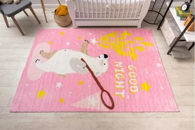 Dětský koberec WHITE BEER růžový
