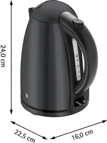 WMF Stelio černá / Rychlovarná konvice / 2400 W / 1,7 l / nerez