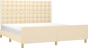 Rám postele bez matrace krémový 160 x 200 cm textil 3125394