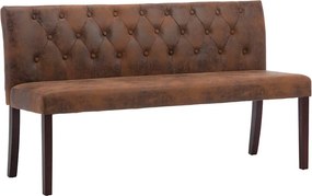 Lavice 148,5 cm hnědá umělá semišová kůže 288571